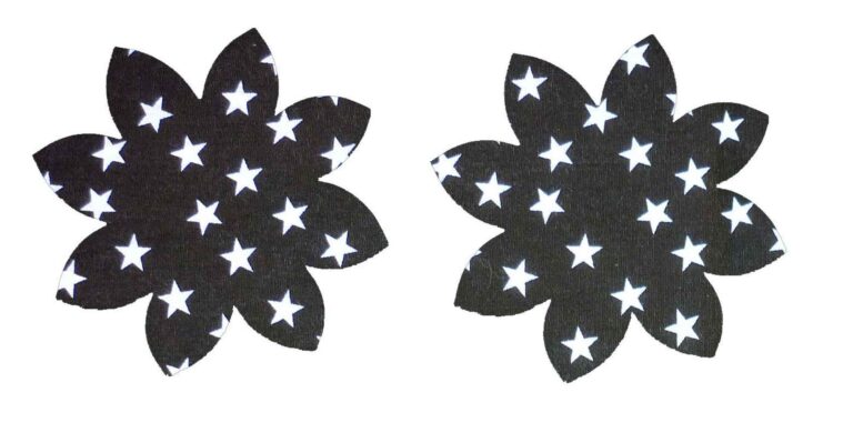 Black and White Stars Cotton Iron On Elbow / Knee Patches – Vintage Patch