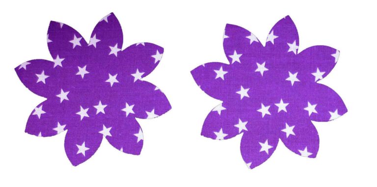 Purple and White Stars Cotton Iron On Elbow / Knee Patches – Vintage Patch