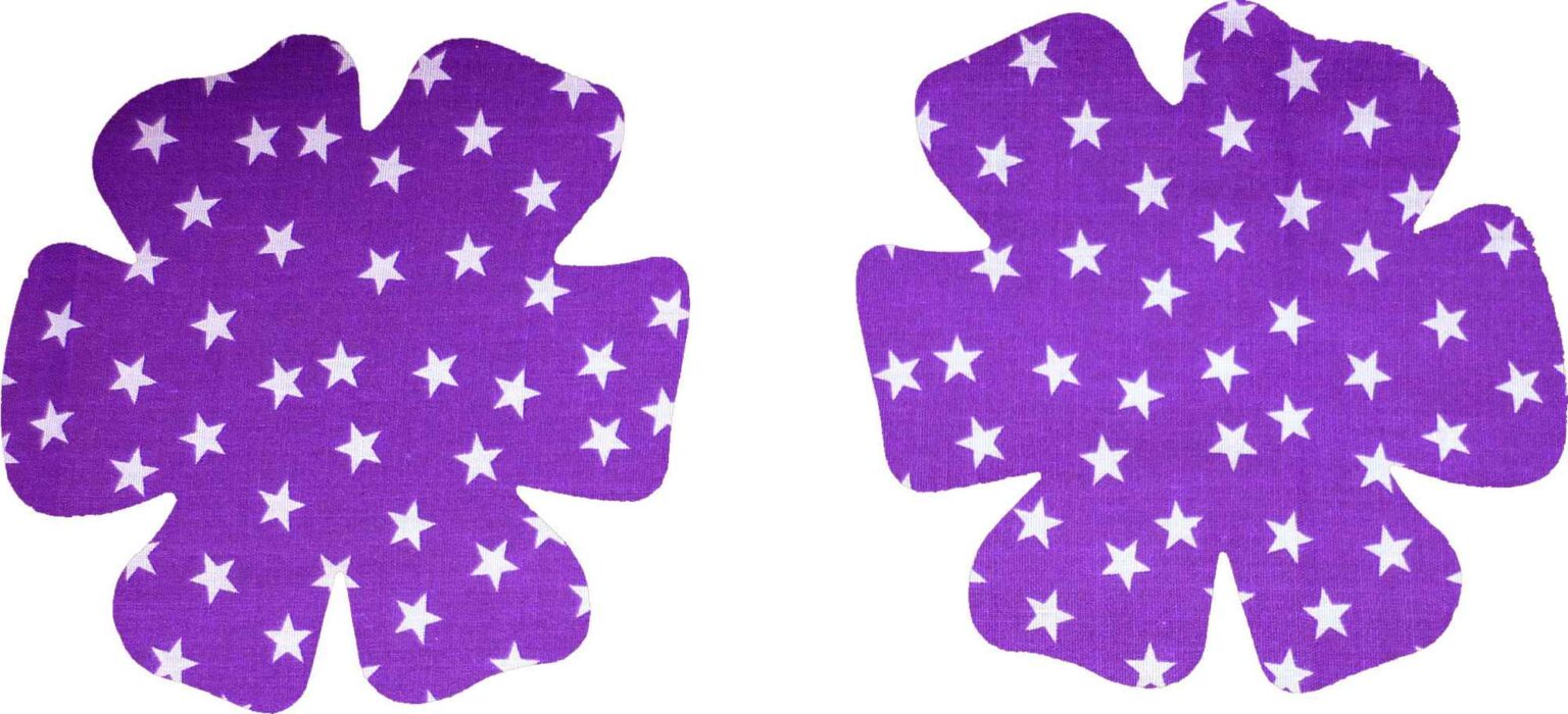 Purple and White Stars Cotton Iron On Elbow / Knee Patches – Vintage Patch