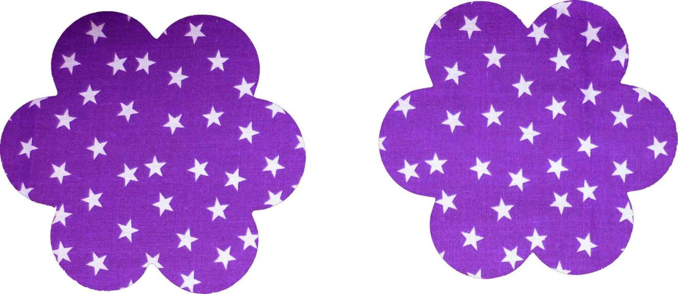 Purple and White Stars Cotton Iron On Elbow / Knee Patches – Vintage Patch